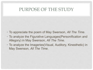 Analysis of "All The Time" written by May Swenson | PPTX
