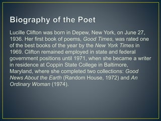 The Family's Value Based on "Good Times" by Lucille Clifton | PPTX ...