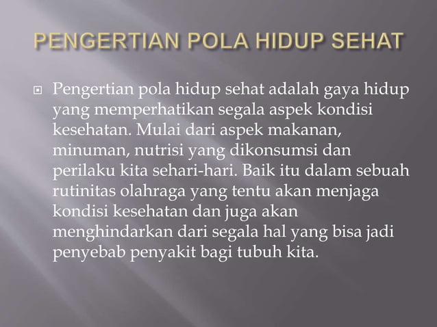 Ppt pola hidup sehat | PPTX