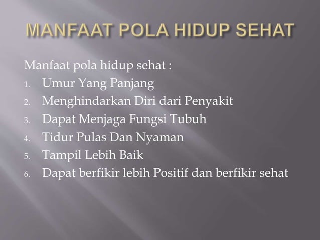 Ppt pola hidup sehat | PPTX