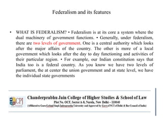PPT_Political Science - II - Unit 1 - Federal Form of Govt.ppt ...