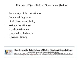 PPT_Political Science-II - Unit 1 - Quasi Federal.ppt