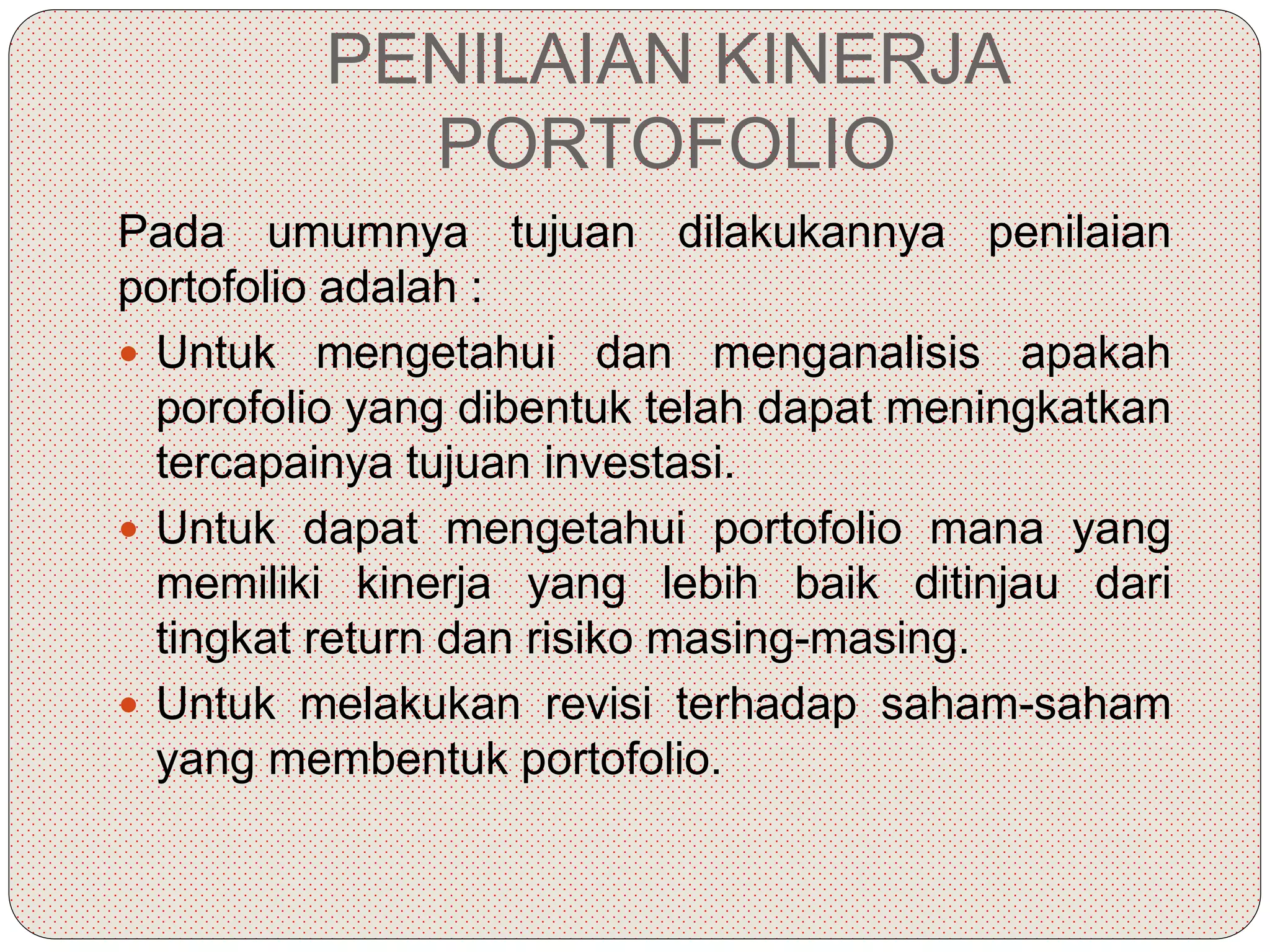 Ppt portofolio model sharpe | PPTX