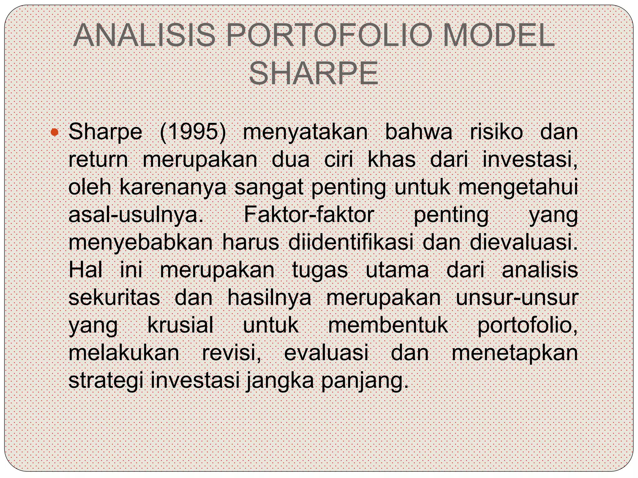 Ppt portofolio model sharpe | PPT