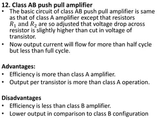 Introduction to Power amplifier and its types | PDF