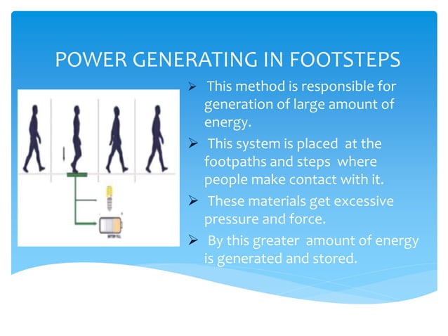 Power generating system by footstep