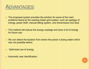 Ppt power theft identification and detection using gsm | PPTX