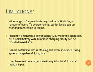 Ppt power theft identification and detection using gsm | PPTX