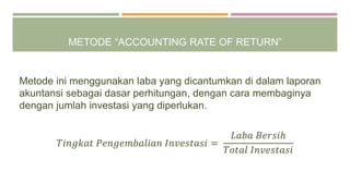 Metode Anggaran Investasi | PPTX