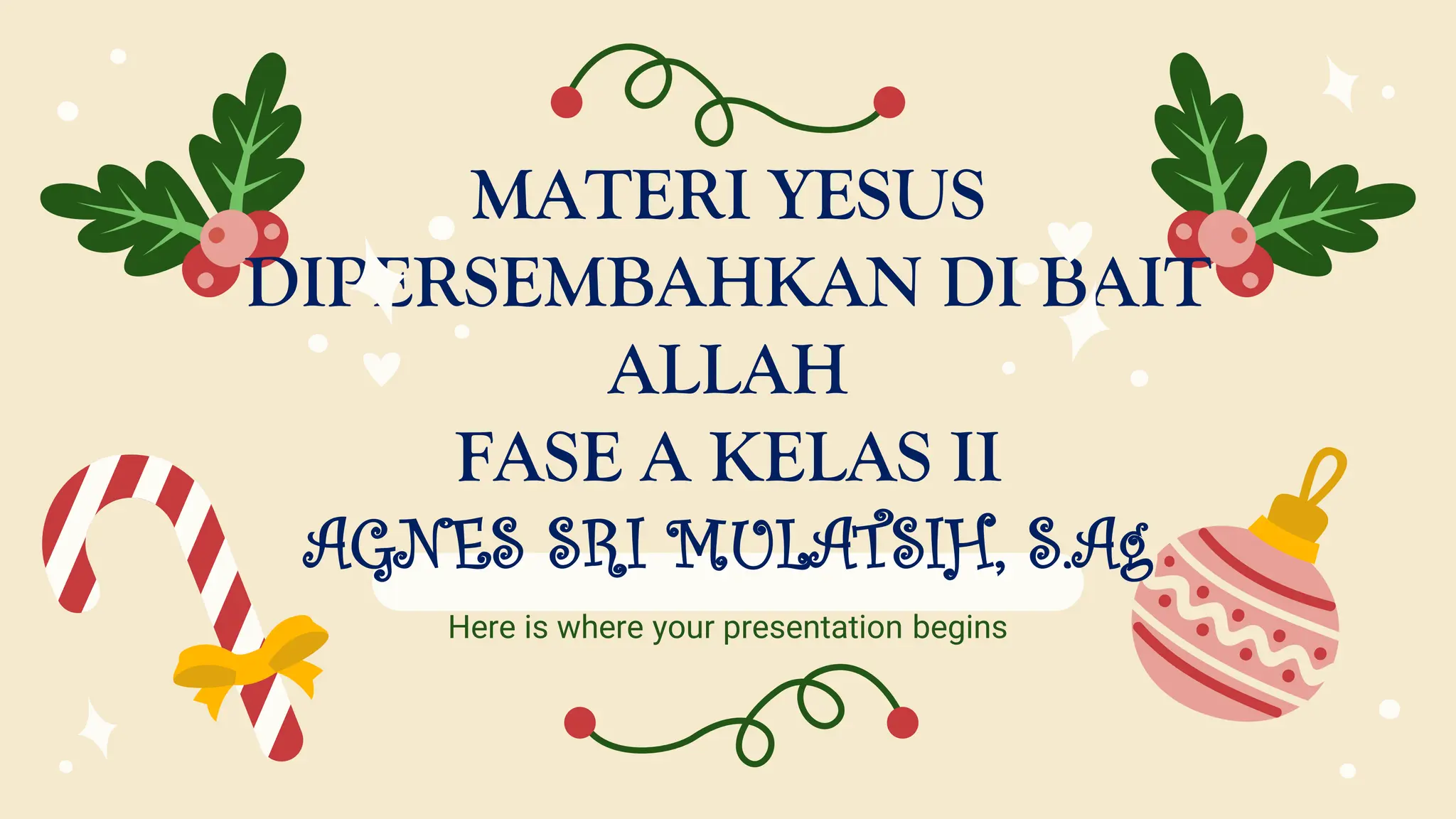 PPT MATERI YESUS DIPERSEMBAHKAN DI BAIT ALLAH KELAS 2 SD | PPTX