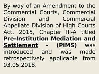 Pre institution mediation and settlement - Section 12A of the Commercial Court Act | PDF