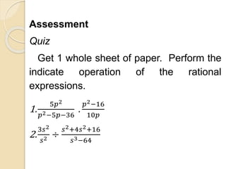Presentation on Rational Expressionspptx | PPT