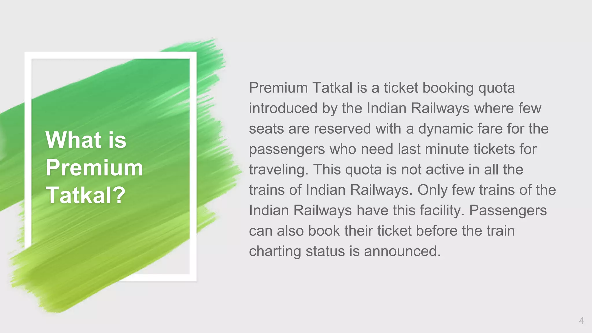 Premium Tatkal Tickets- How to Book them in Indian Railways | RailMitra ...