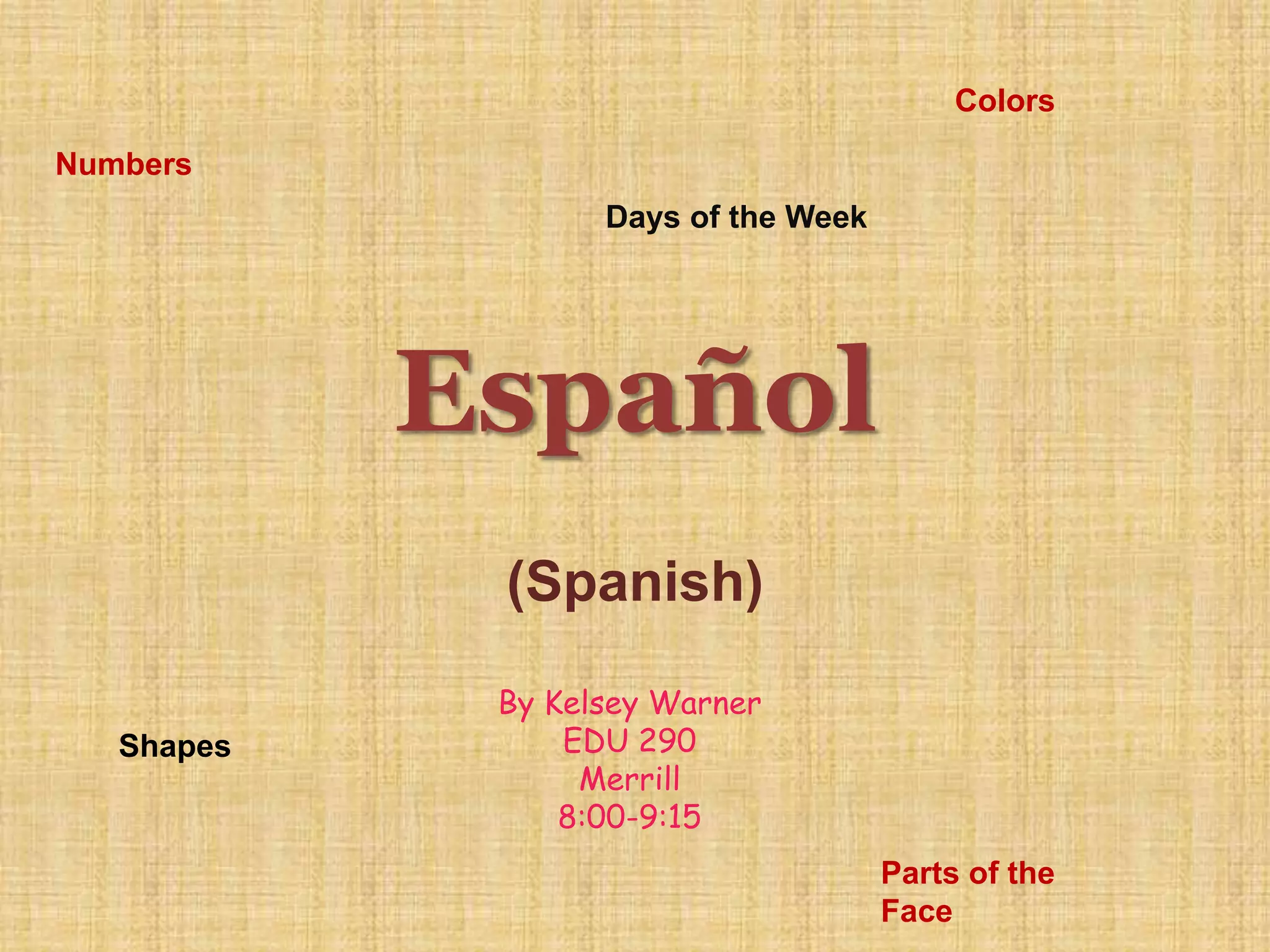 Español (Spanish) for Beginners | PPTX