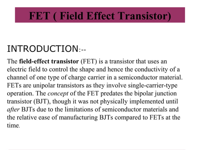 Ppt presentation on FET | PPT