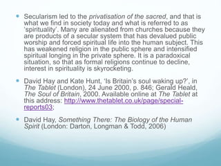 JMS 2015: David Tacey, Spirituality and Religion in a Secular World | PPT