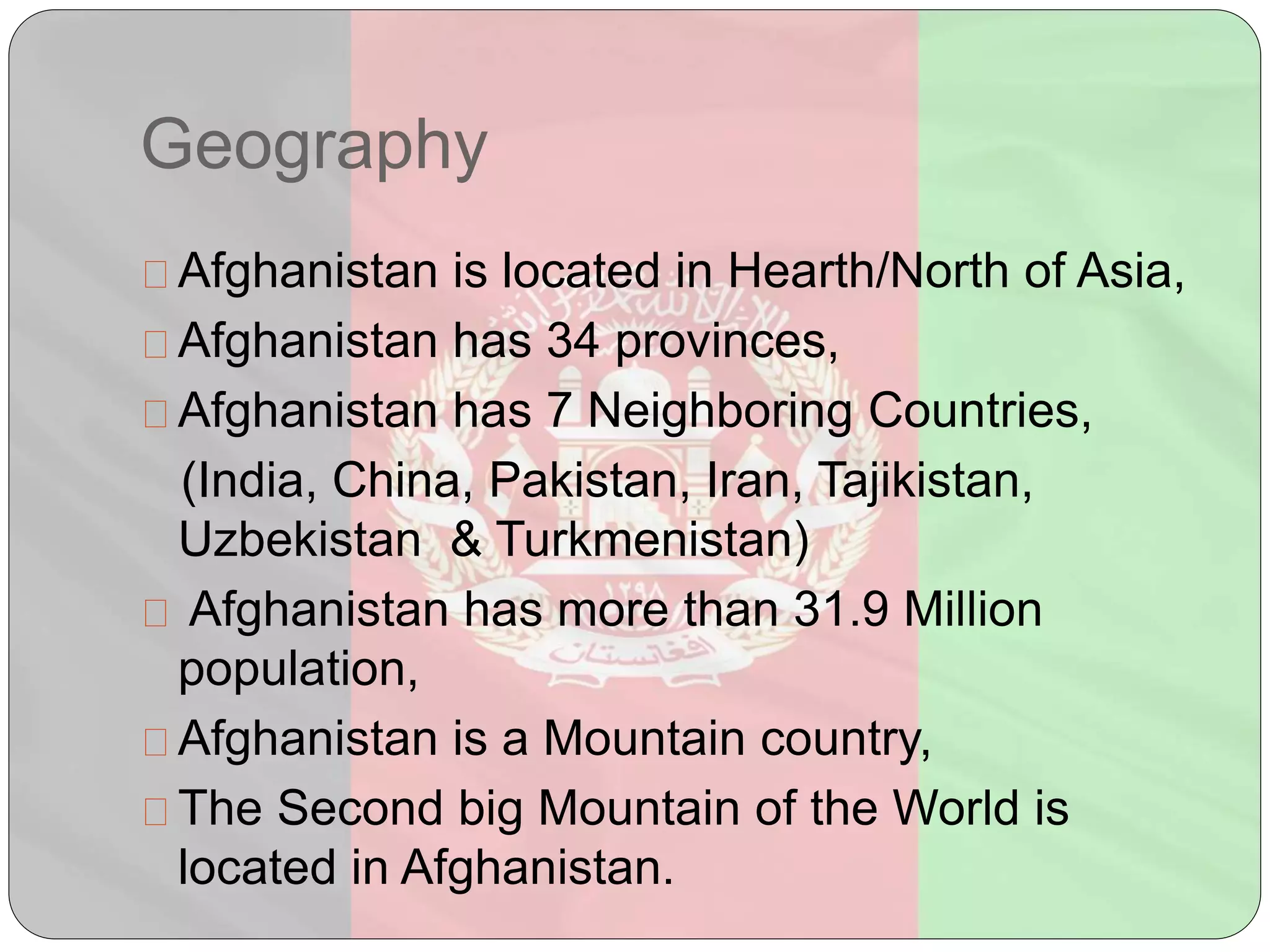 PPT presentation of afghanistan | PPTX
