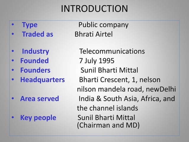 Ppt presentation on airtel | PPTX