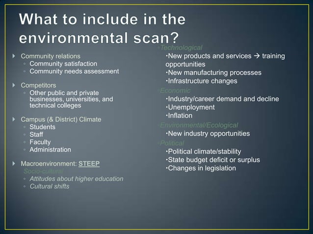 Ppt presentation on environmental scanning | PPT