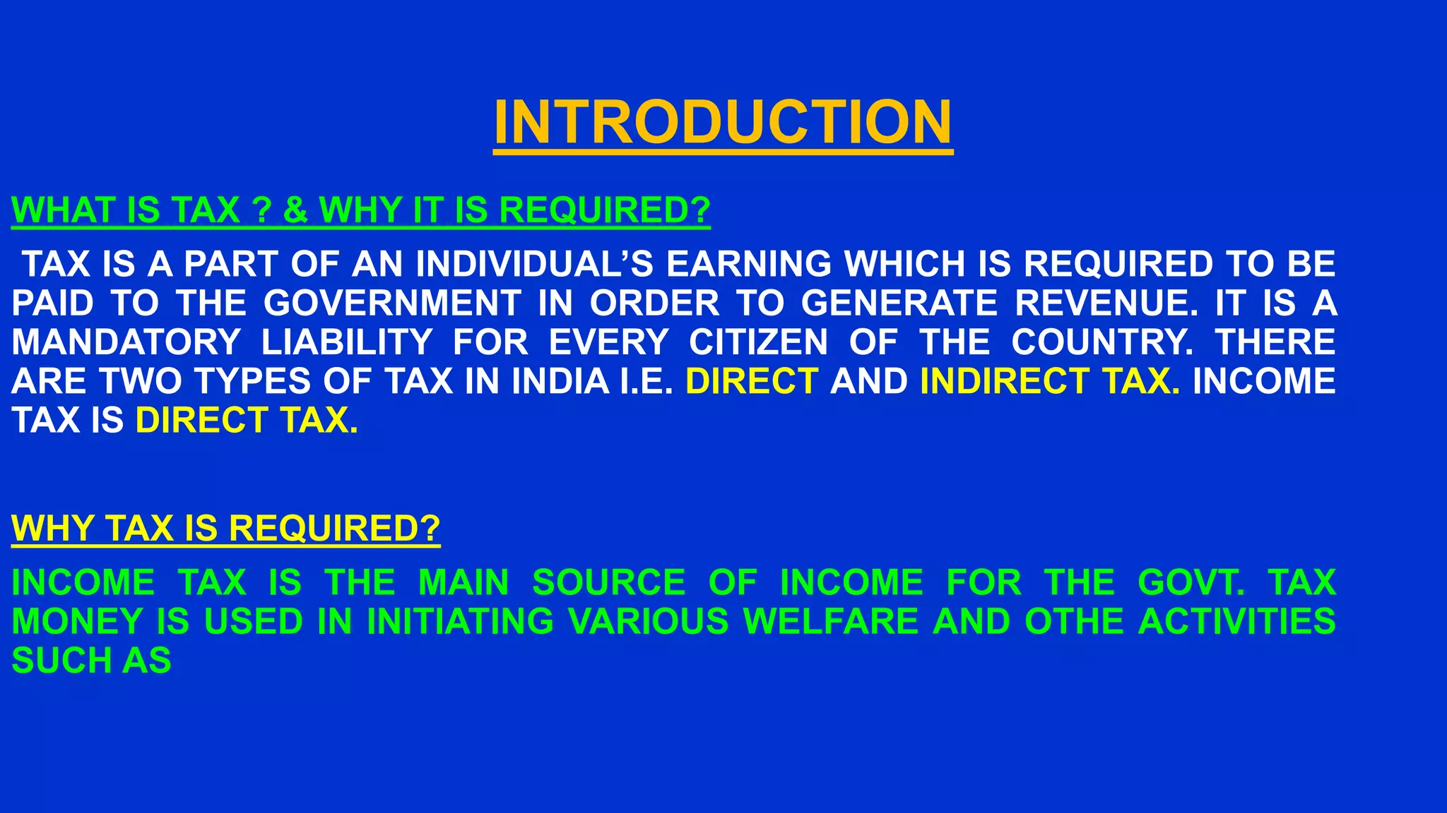 Ppt presentation on income tax | PPTX