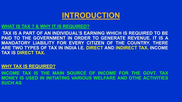 Ppt presentation on income tax | PPTX | Personal Taxes | Personal Finance