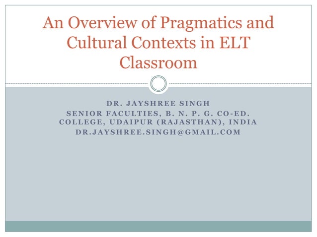 An overview of pedagogy in ELT | PPTX
