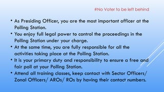 PPT FOR PRESIDING OFFICERS for Election India | PPTX