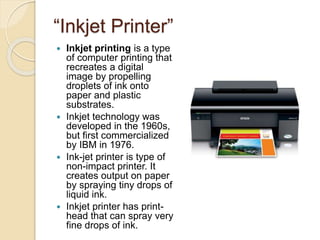 Printer and it's types | PPTX | Desktop Publishing | Computer Software ...