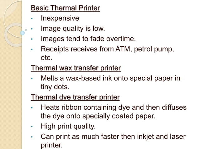 Printer and it's types | PPTX | Desktop Publishing | Computer Software and Applications