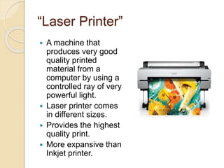 Printer and it's types | PPTX