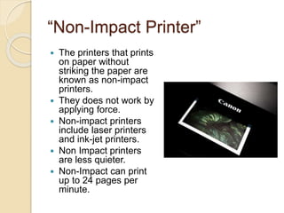 Printer and it's types | PPTX | Desktop Publishing | Computer Software ...