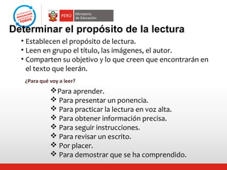 Proceso lector para la comprension lectora. | PPT