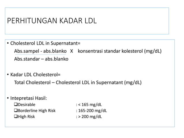 Power Point Profil Lipid (kolesterol, trigliserida, hdl, dan ldl) | PPTX