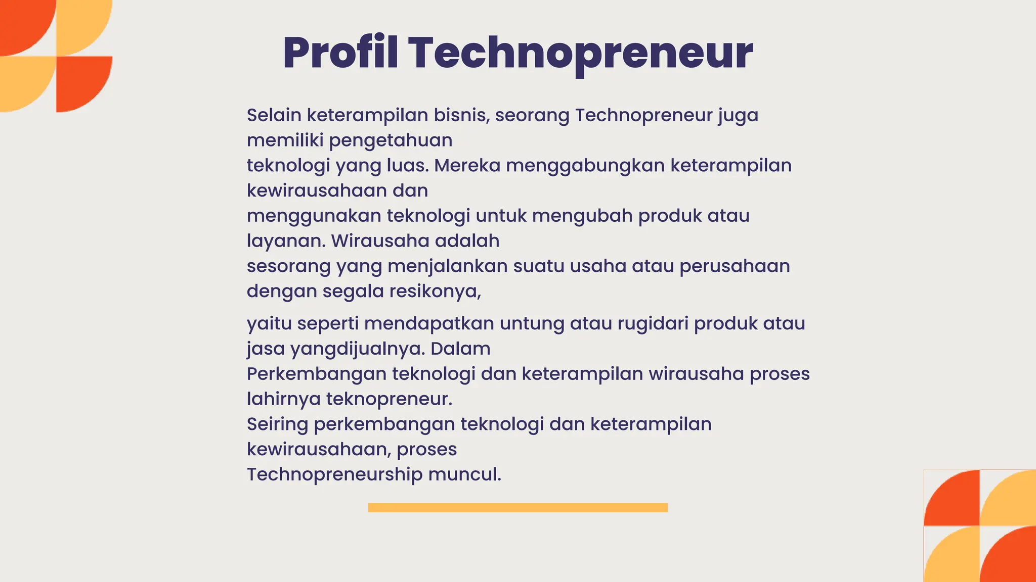 PPT PROFIL TECHNOPRENEUR................ | PPTX