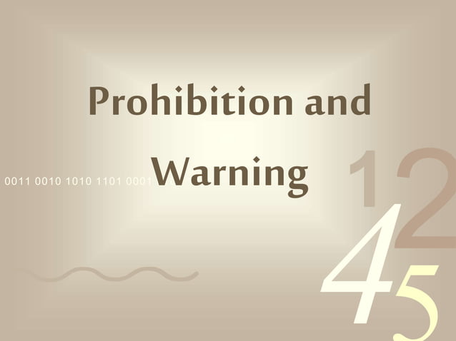 Ppt prohibition and warning xi ipa | PPT