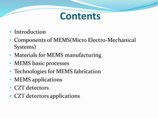 MEMS BASED CZT RADIATION DETECTORS | PPTX