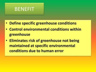 GREEN HOUSE MONITORING SYSTEM BASED ARDUINO UNO | PPTX