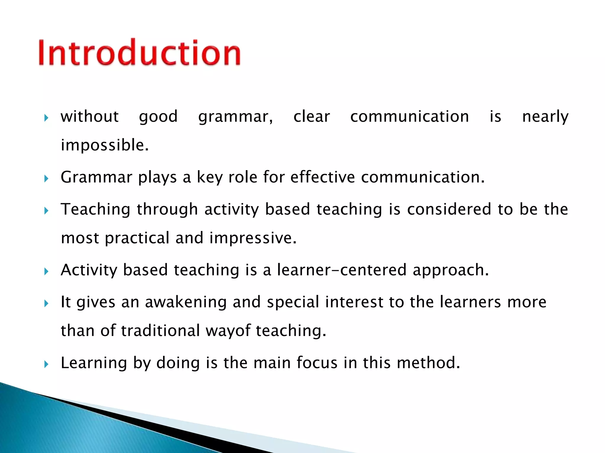 Teaching Language through Activity Based Teaching | PPT