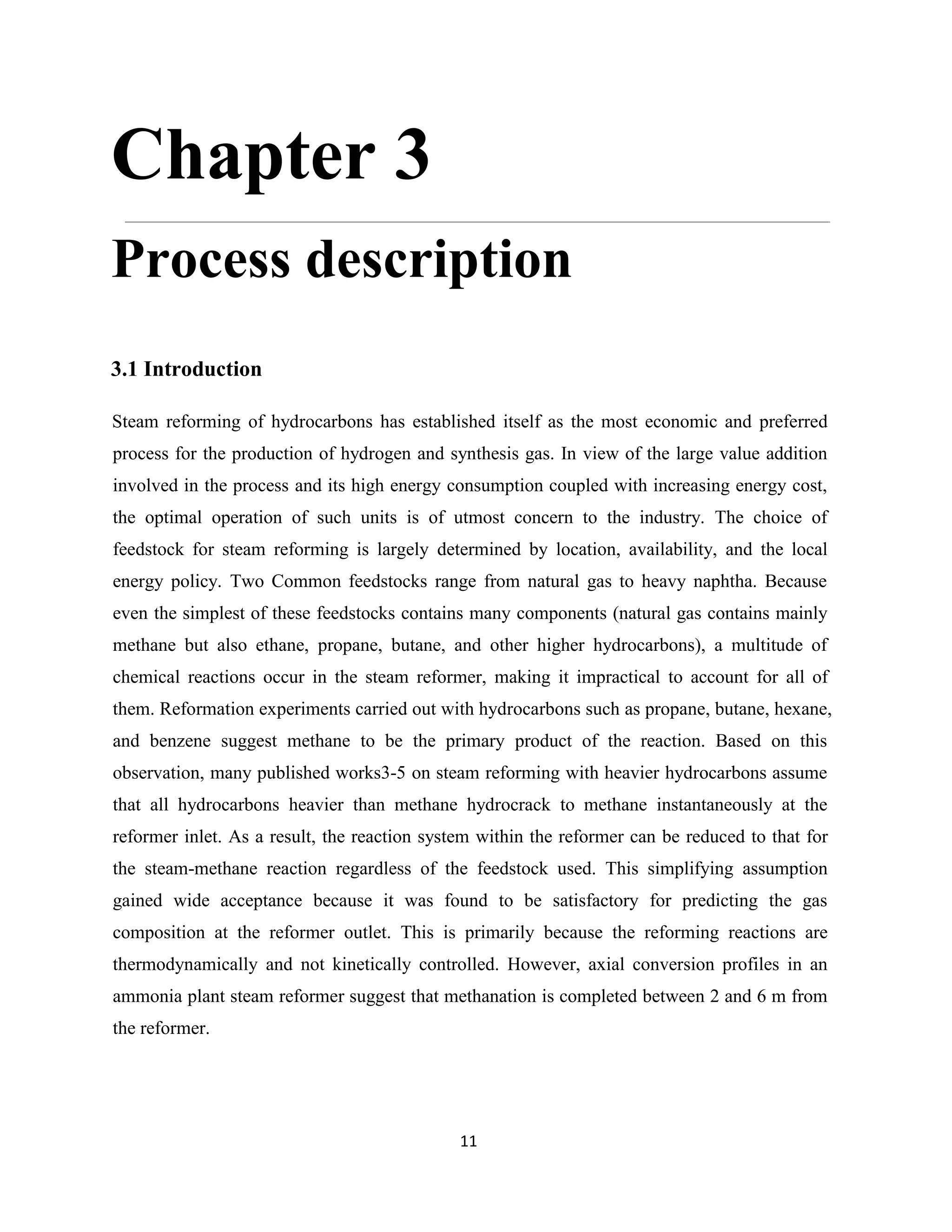 PLANT DESIGN FOR MANUFACTURING OF HYDROGEN BY STEAM METHANE REFORMING ...