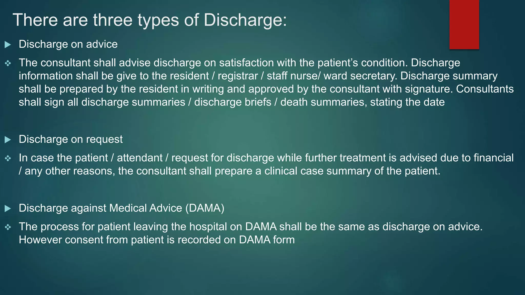 Patient Discharge Process in Corporate Hospital _ PPT | PPTX