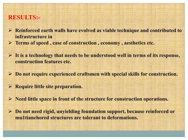 Reinforced earth wall and its design parameters | PPTX | Geology | Science