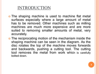 Shaper Machine project work ppt | PPTX