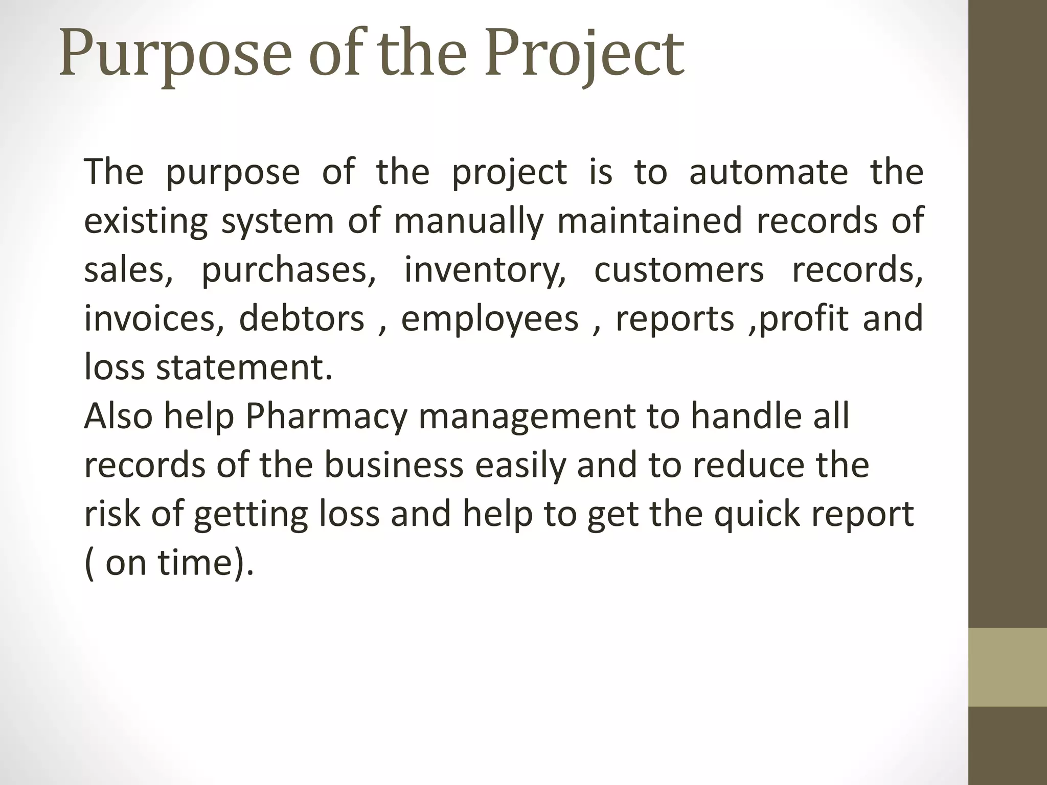 Pharmacy Management System Proposal | PPTX