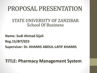 Pharmacy Management System Proposal | PPTX