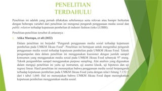 PENGARUH PENGGUNAAN MEDIA SOSIAL DAN PUBLIC RELATION TERHADAP KEPUTUSAN ...