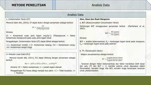 PPT PROPOSAL BIOAKUMULASI LOGAM BERAT Pb DAN Cd PADA MANGROVE DI ...