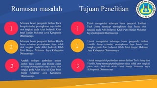 Pengaruh latihan tuck jump dan hundle jump terhadap peningkatan daya ...