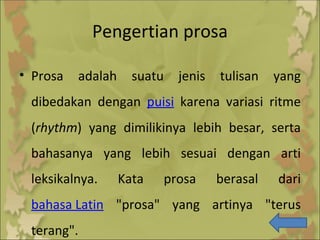 Ppt prosa | PPT