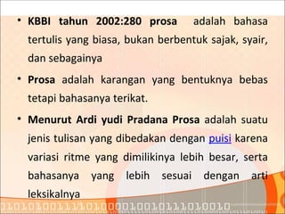 Ppt prosa | PPT