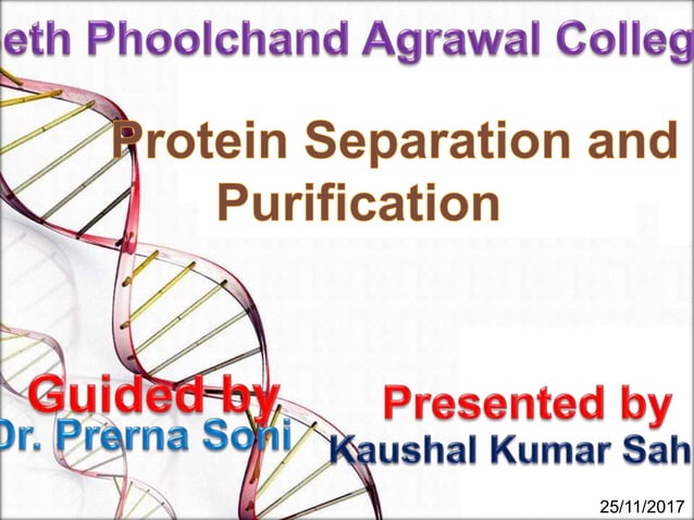 PPT protein separation and purification | PPTX | Biological Sciences ...